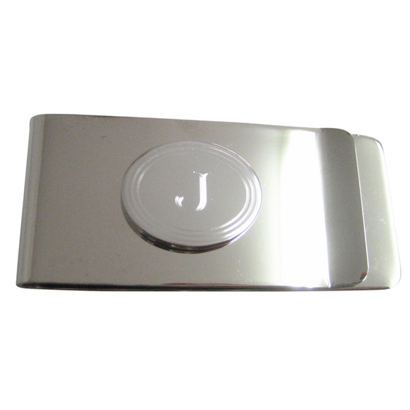 Kiola Designs | Accessories | Silver Toned Etched Oval Letter J ...